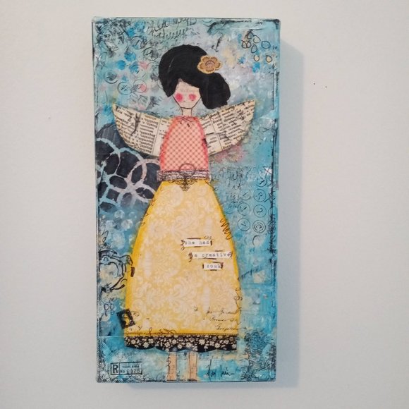 Art | Mixed Media Art Angel She Had A Creative Soul Wall Decor | Poshmark
